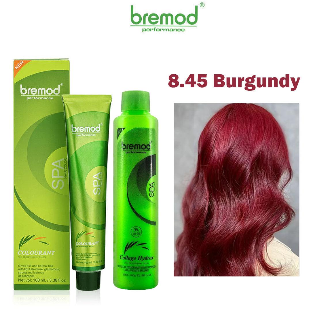 Bremod Performance 8.45 Burgundy Hair Color With Oxidizer - 100ml+100g ...