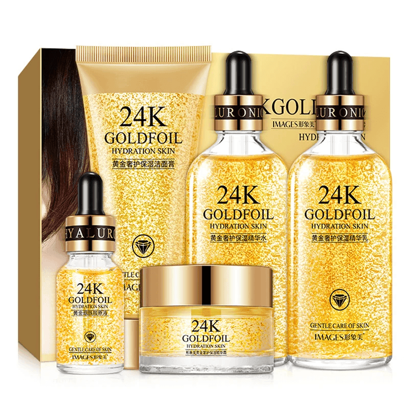 24k Gold Luxury Care Foil Hydration Skin Care 5Pcs Set – Pinoyhyper