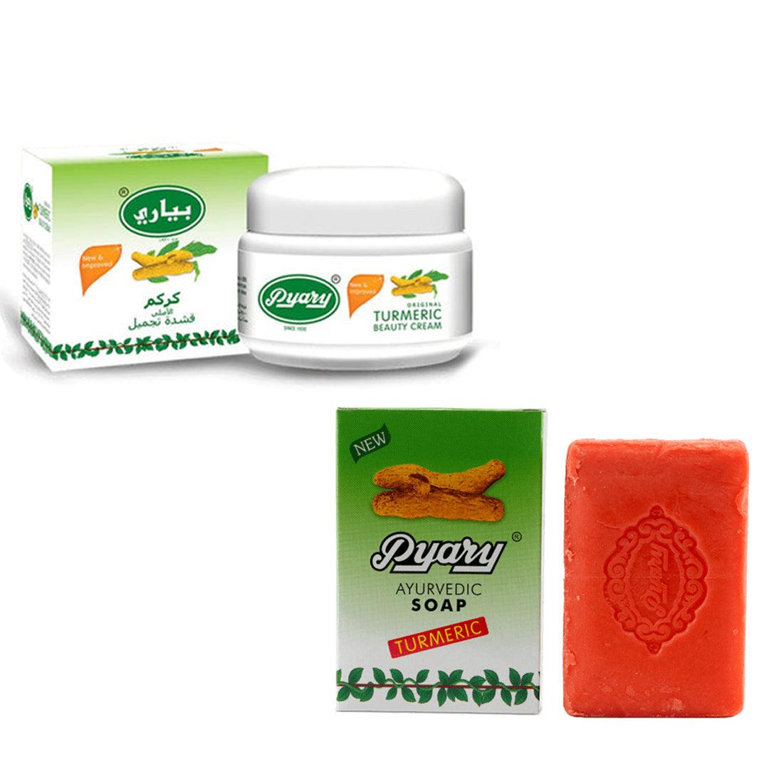 Pyary Original Turmeric Beauty Cream + Ayurvedic Soap - (Combo ...