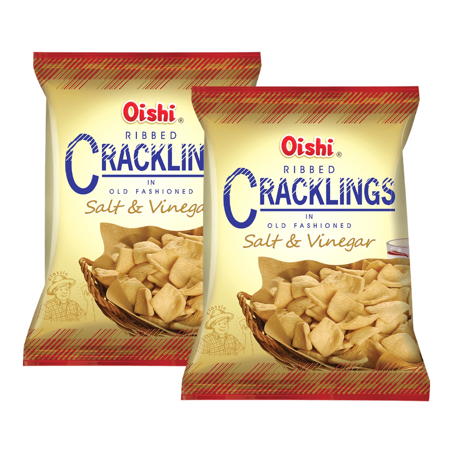 Oishi Ribbed Cracklings Salt & Vinegar - 90g × 2Pcs (Offer) – Pinoy ...