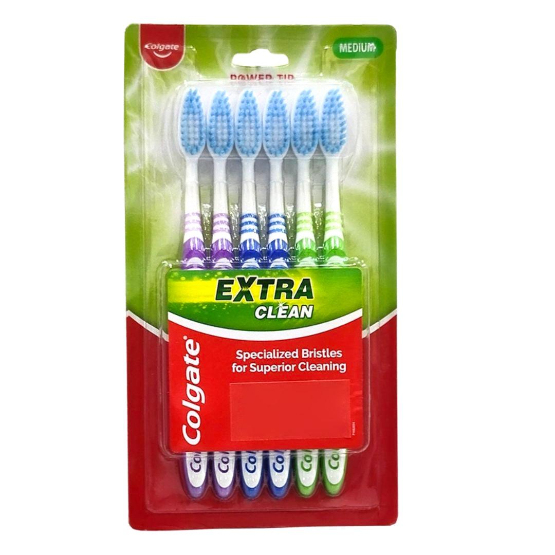 Colgate Extra Clean Toothbrush Family Pack - Medium (Pack of 6 ...
