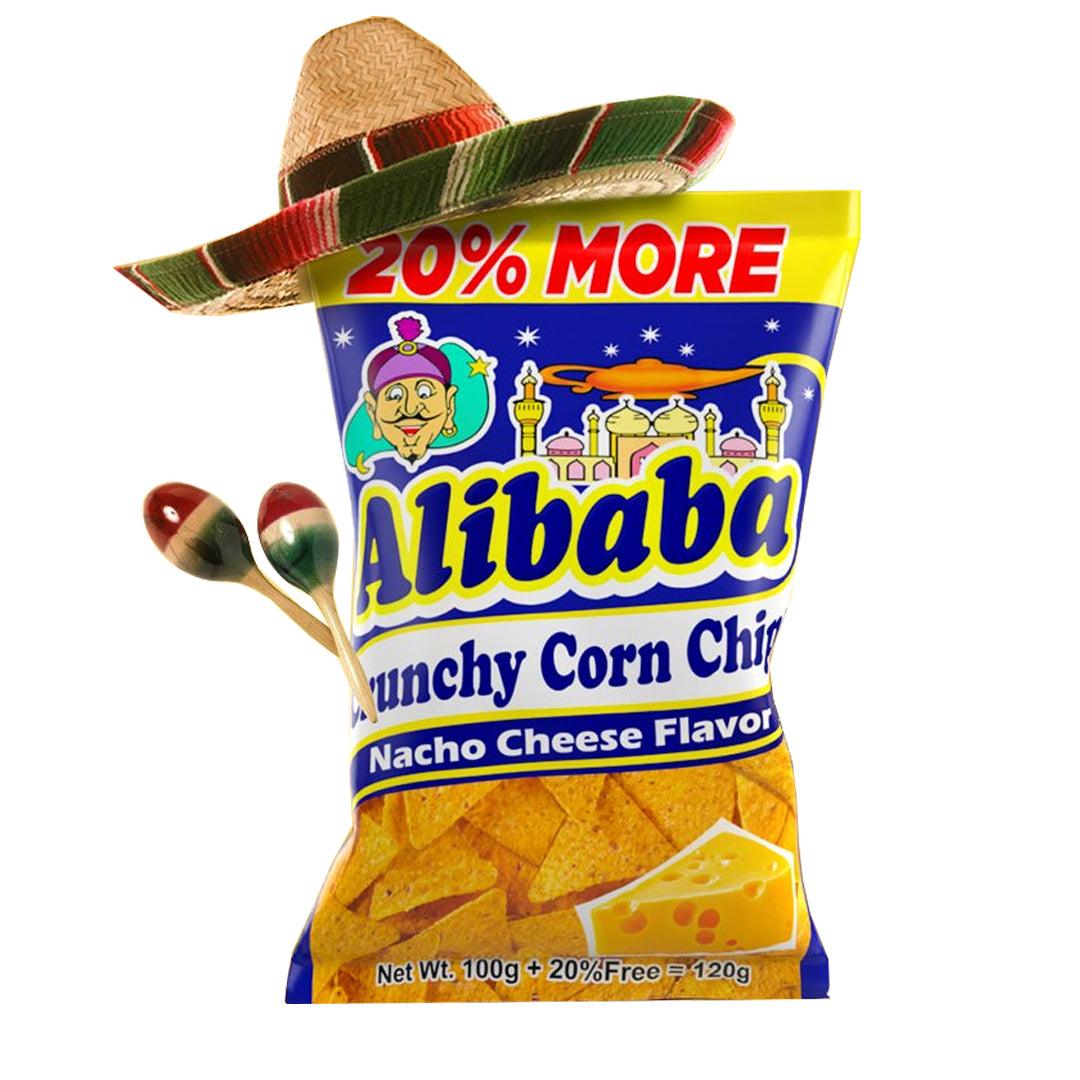 Alibaba Crunchy Corn Chips Nacho Cheese Flavor - 120g – Pinoyhyper