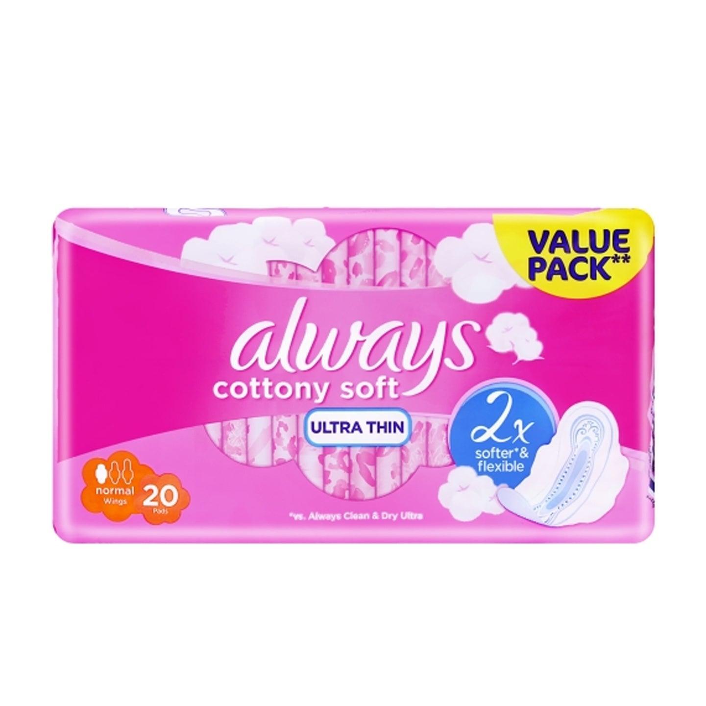 Always Cottony Soft Ultra Thin Normal Sanitary Pads - 20 Pcs – Pinoyhyper