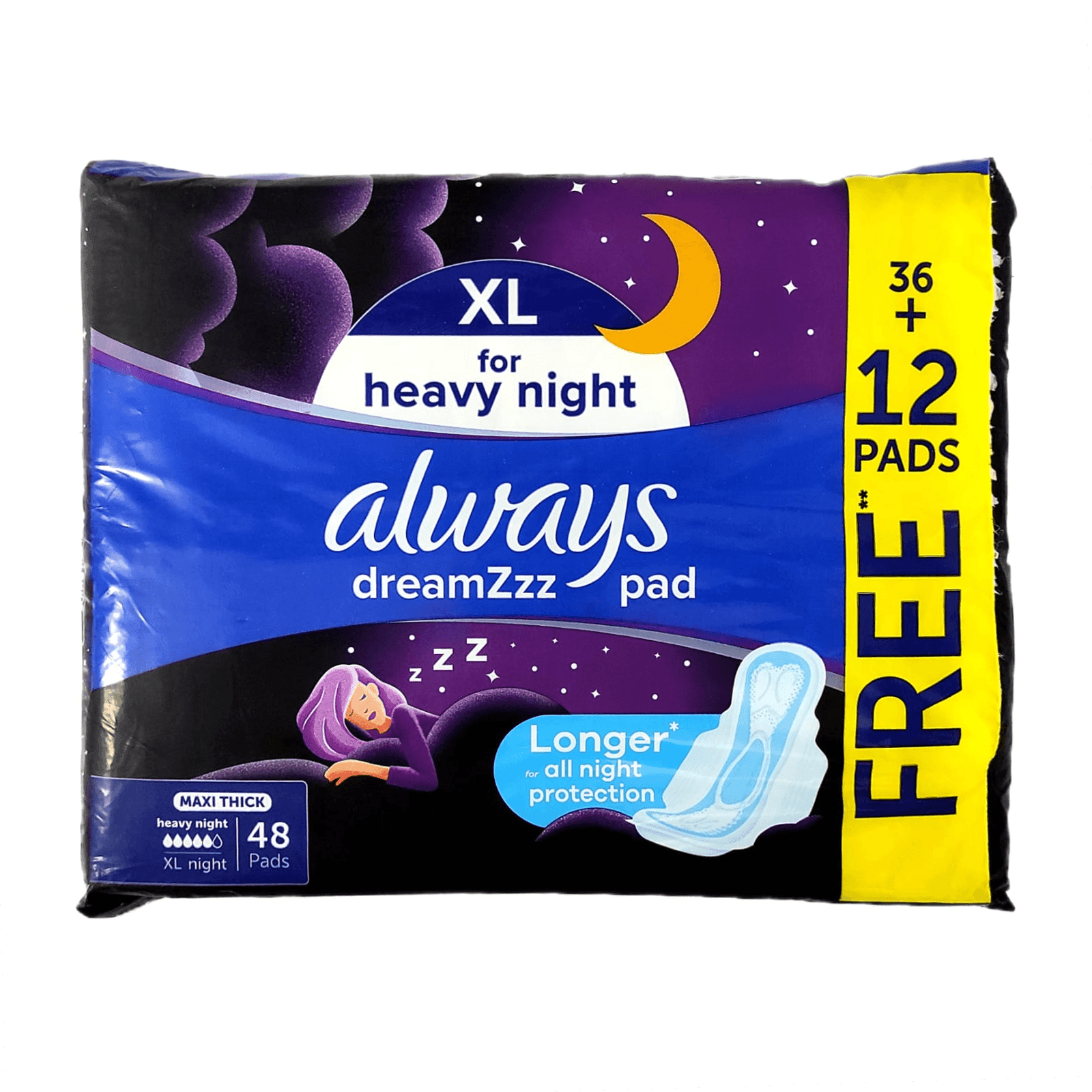 Always Dreamzzz Maxi Thick XL Night Sanitary 48 Pads – Pinoyhyper