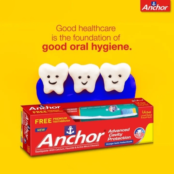 Anchor Toothpaste Advanced Cavity Protection 150g + Premium Tooth Brus ...