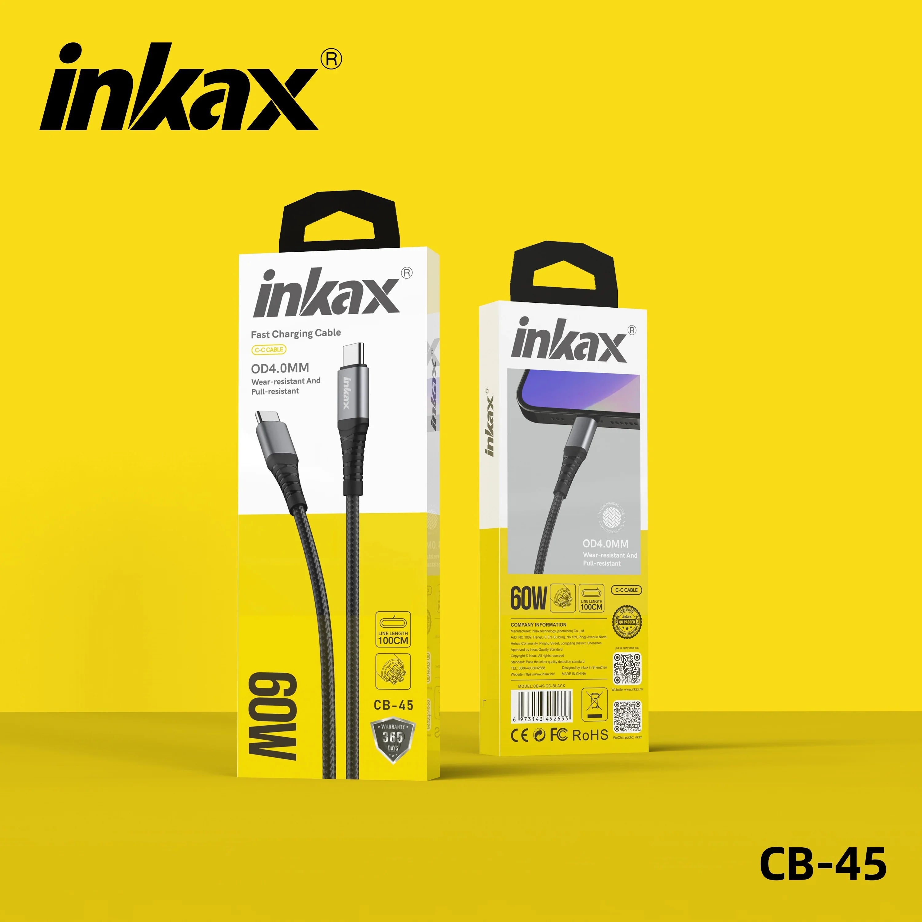 inkax 60W Fast Charging Data Cable Type C To C CB-45 – Pinoyhyper