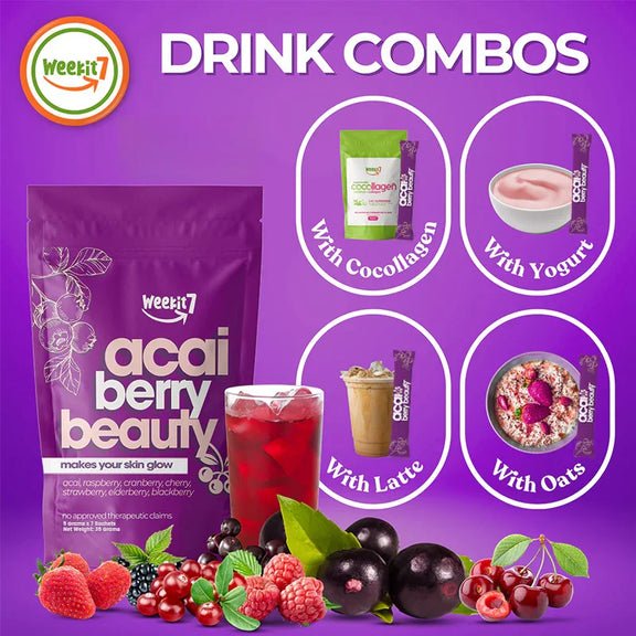 Weekit7 Acai Berry Glowing Beauty Powder - 5g x 7 Sachets – Pinoyhyper