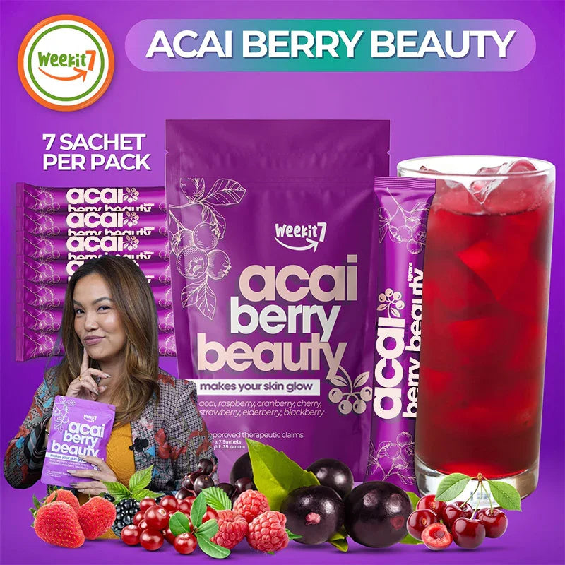 Weekit7 Acai Berry Glowing Beauty Powder - 5g x 7 Sachets – Pinoyhyper