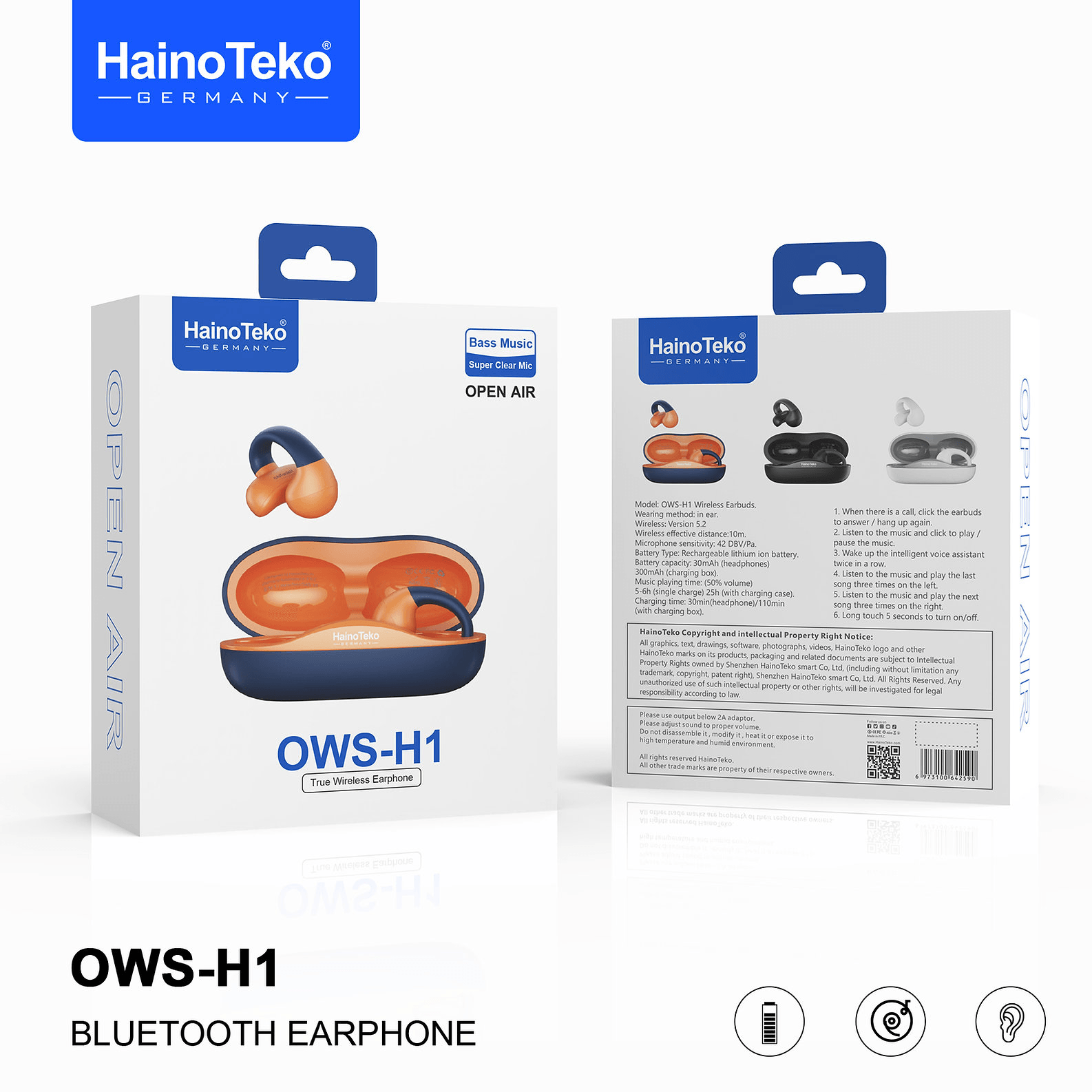 Haino Teko Germany True Wireless Earbuds OWS-H1 – Pinoy Hyper Kuwait