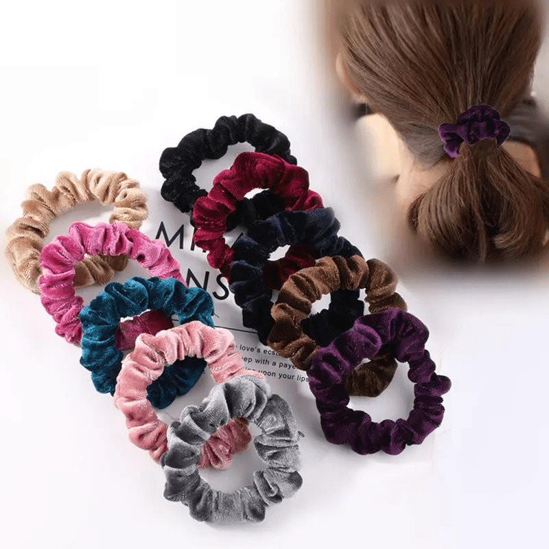 Multi Color Elastic Velvet Hair Ties - 12 Pcs – Pinoyhyper