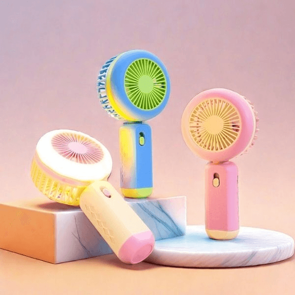 Portable Mini Handheld Rechargeable Fan With Light HQ66-26B – Pinoy ...