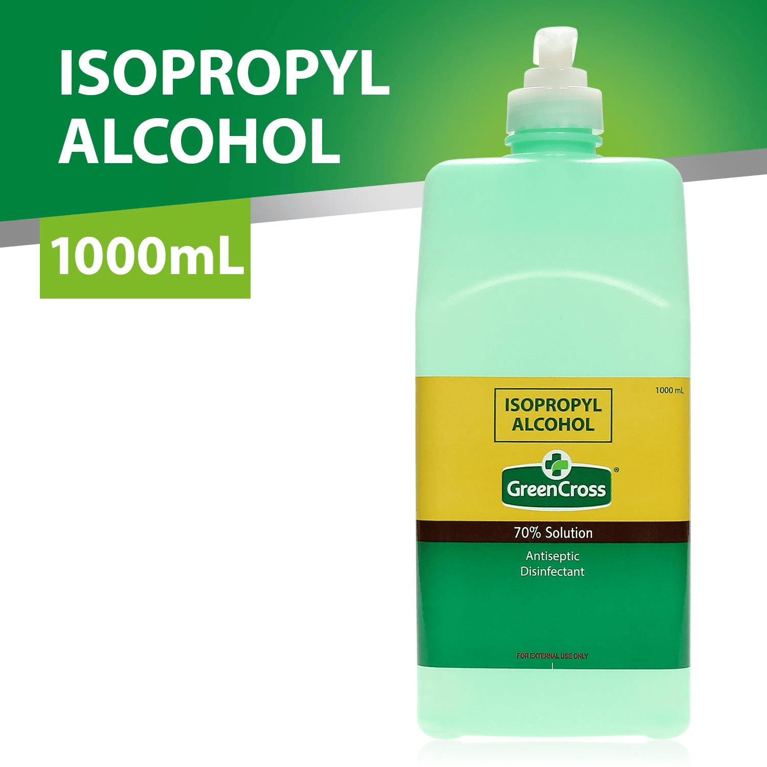 Green Cross Isopropyl Alcohol Solution Antiseptic Disinfectant - 1000m ...
