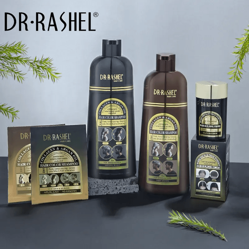 Dr.Rashel Collagen And Argan Oil Hair Color Shampoo Dark Brown - 400ml ...
