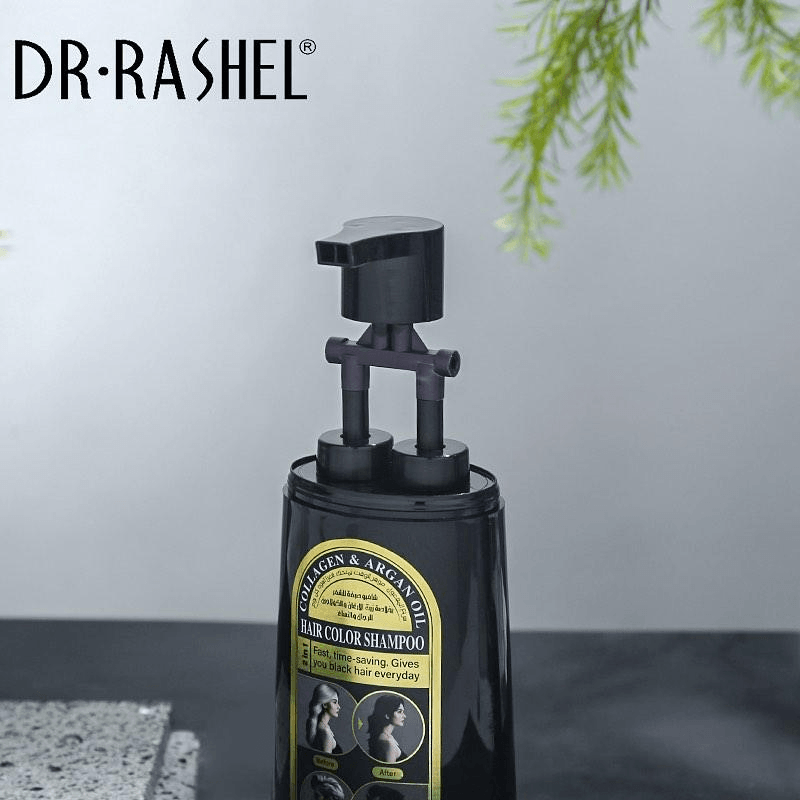 Dr.Rashel Collagen & Argan Oil Hair Color Shampoo Natural Black - 400m ...