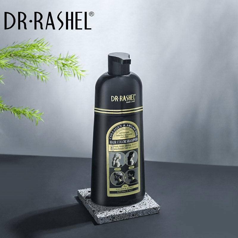 Dr.Rashel Collagen & Argan Oil Hair Color Shampoo Natural Black - 400ml ...
