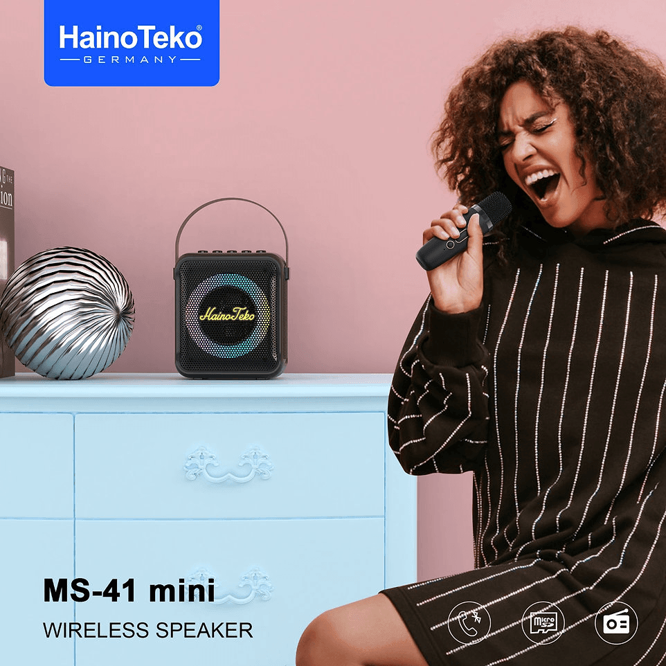 Haino Teko Karaoke Bluetooth Speaker With Microphone MS-41 Mini - Germ – Pinoyhyper