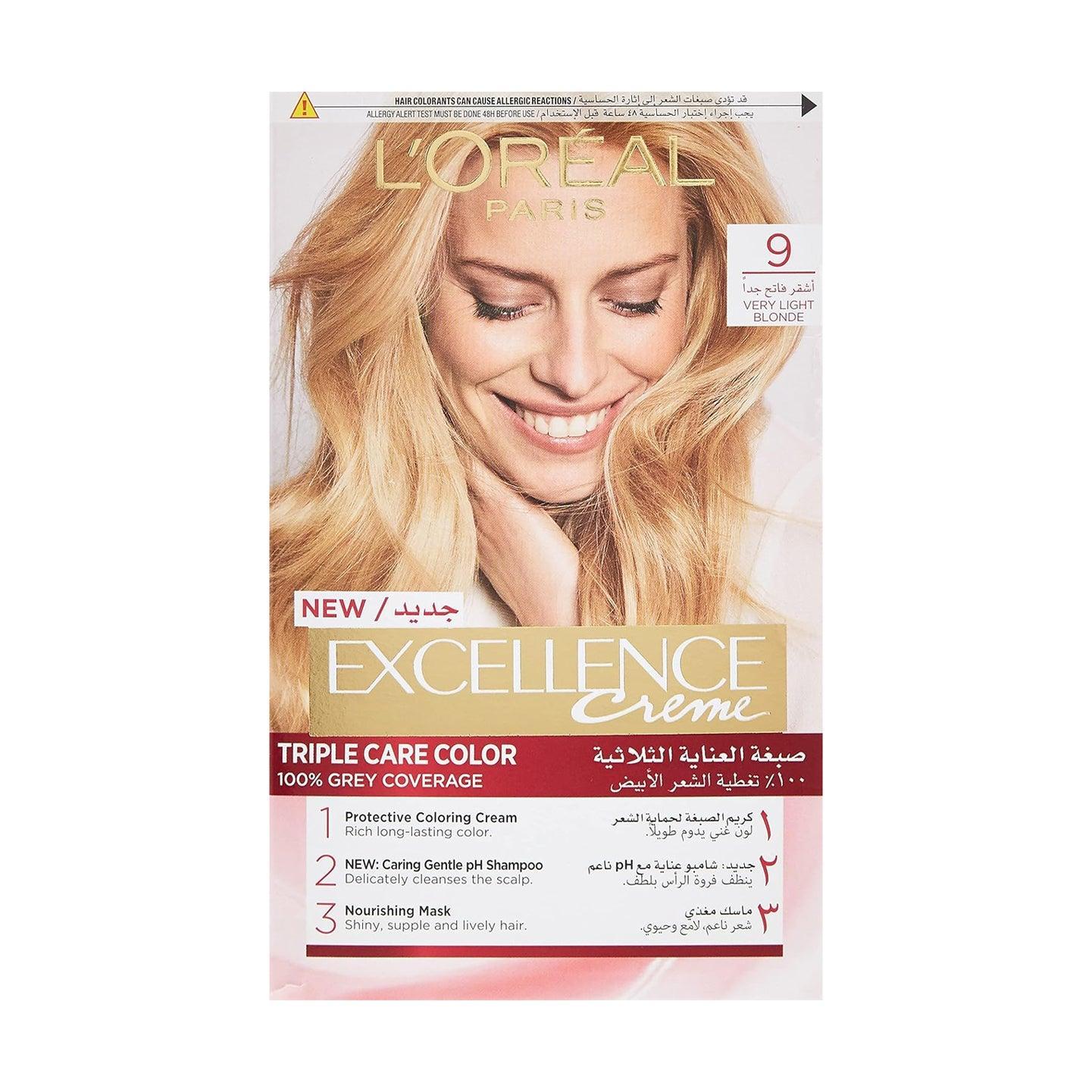 L'Oreal Paris Excellence Hair Color - 9 Very Light Blonde – Pinoyhyper