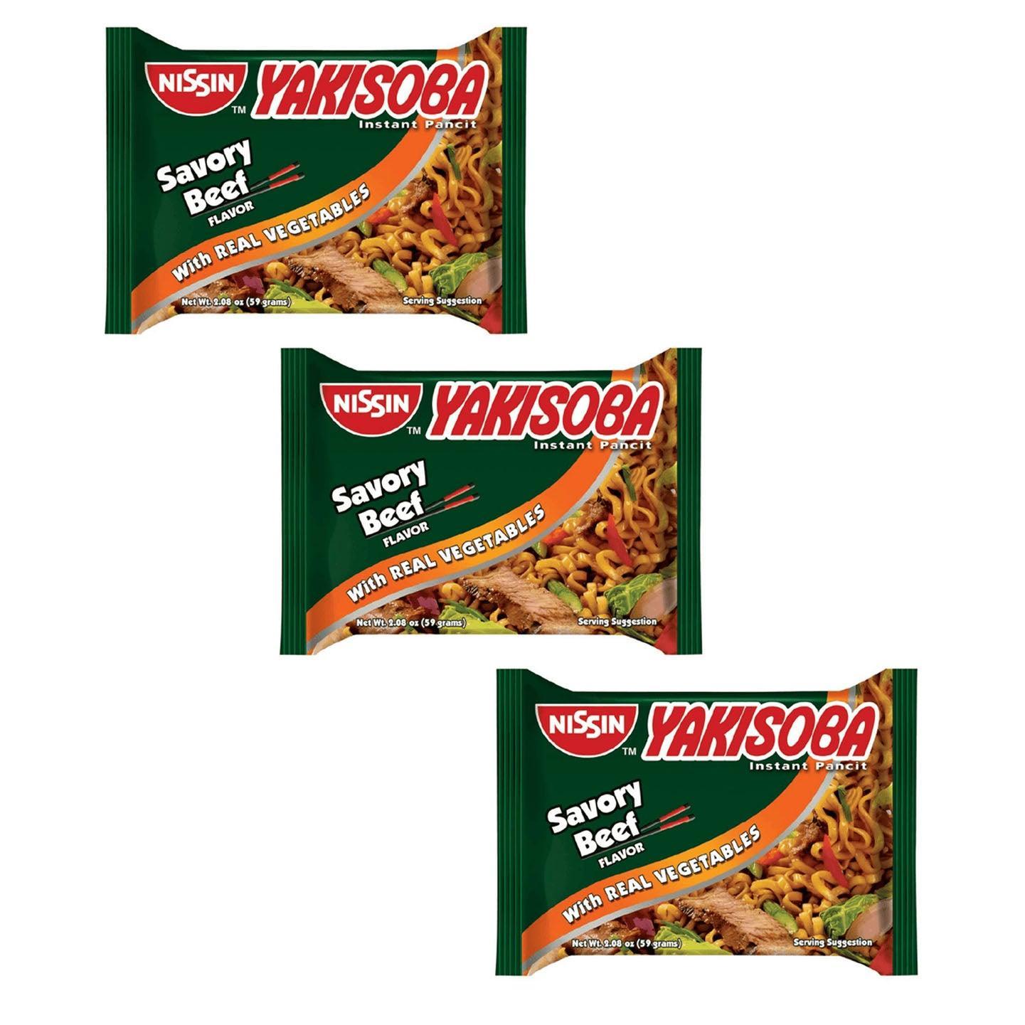 Nissin Yakisoba Savory Beef Instant Pancit - 59g (2+1) Offer – Pinoyhyper