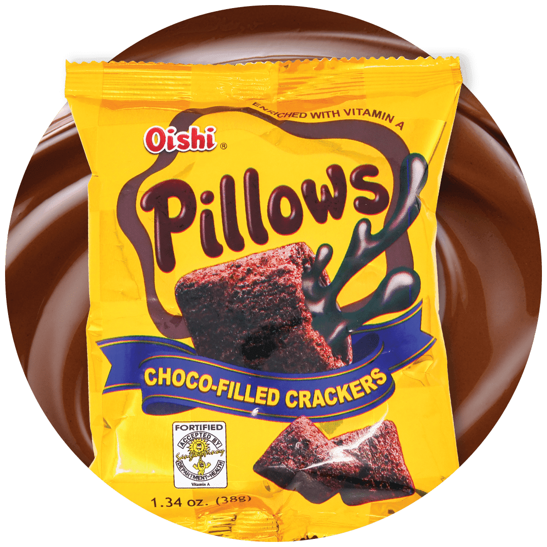 Oishi Pillows Choco-Filled Crackers - 38g – Pinoyhyper