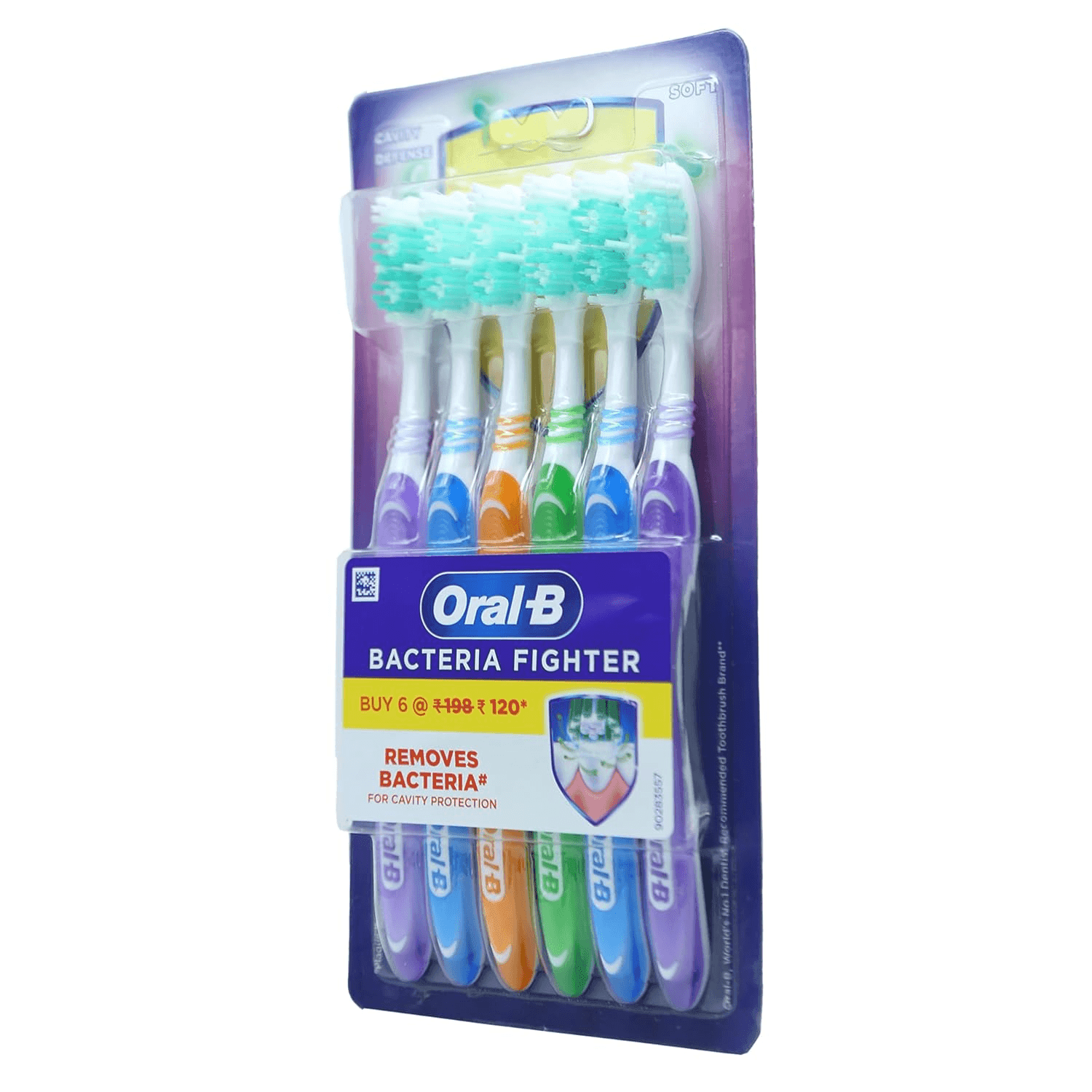 Oral-B Bacteria Fighter Cavity Defense Soft Assorted Toothbrush (Pack ...