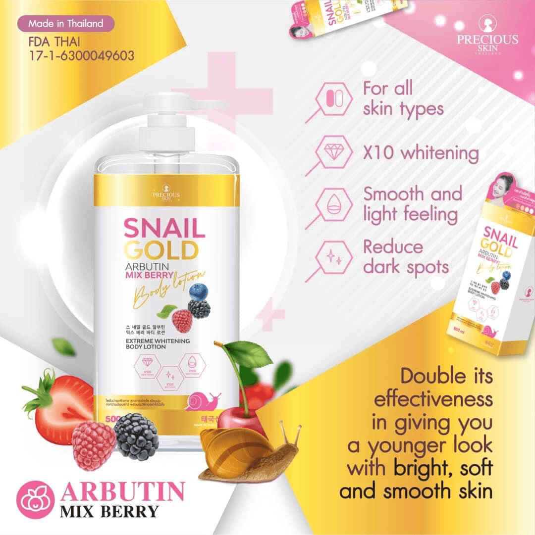 Snail Gold Arbutin Mix Berry Body Lotion - 500ml – Pinoyhyper