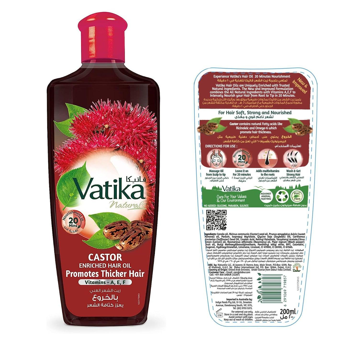 Vatika Naturals Castor Enriched Hair Oil - 200ml – Pinoyhyper