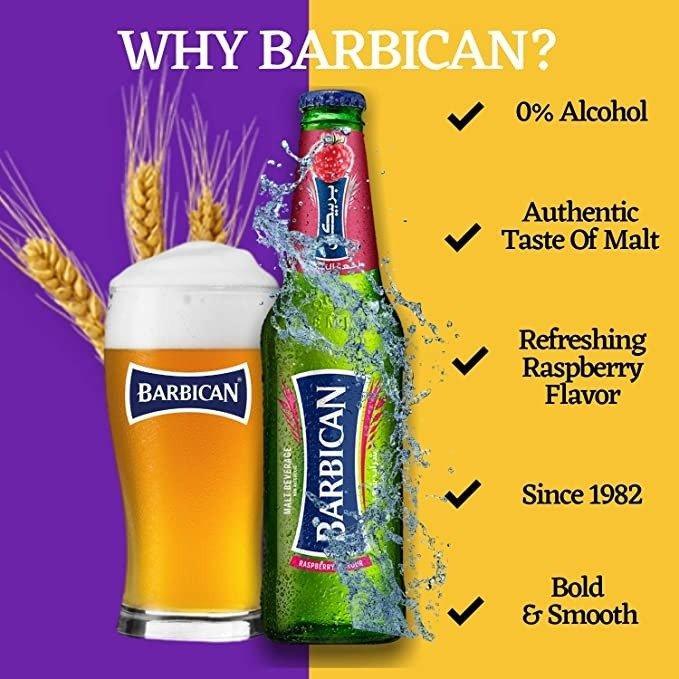 Barbican Raspberry Flavour Taste of Malt Non-Alcoholic Drink - 330ml ...