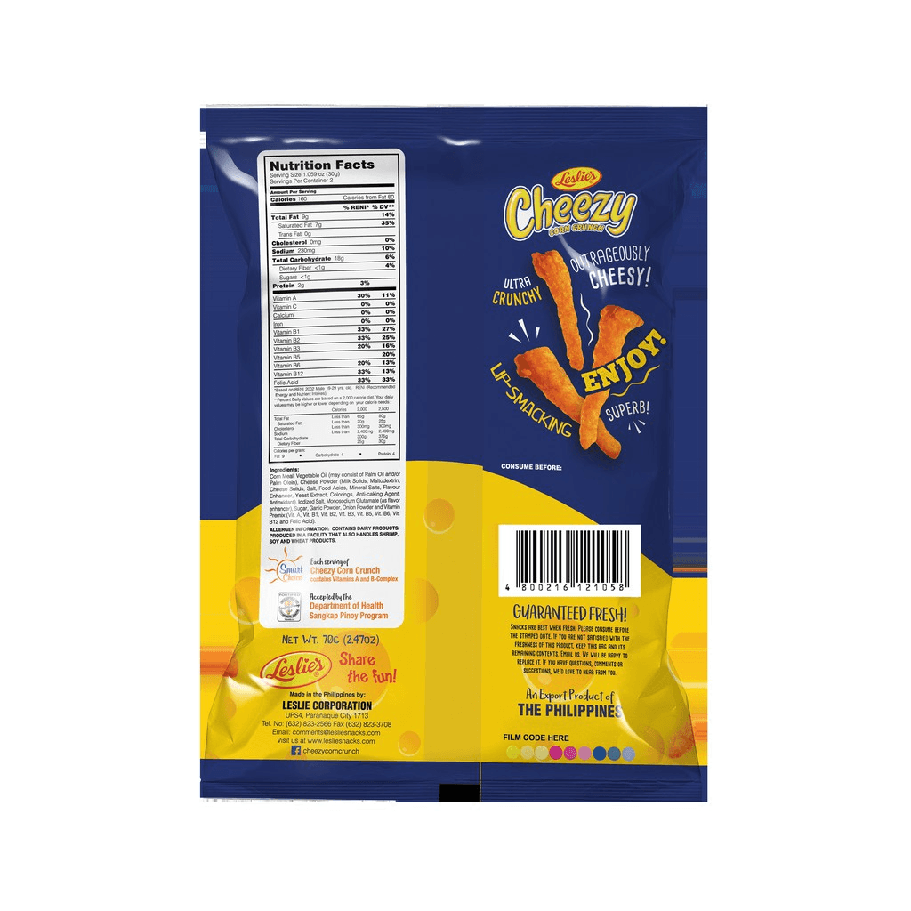 Cheezy Corn Crunch Original Cheese - 70g – Pinoyhyper