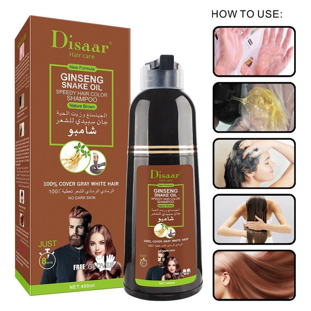 Disaar Organic Brown Hair Care Dye Shampoo 400ml - Brown Color – Pinoyhyper
