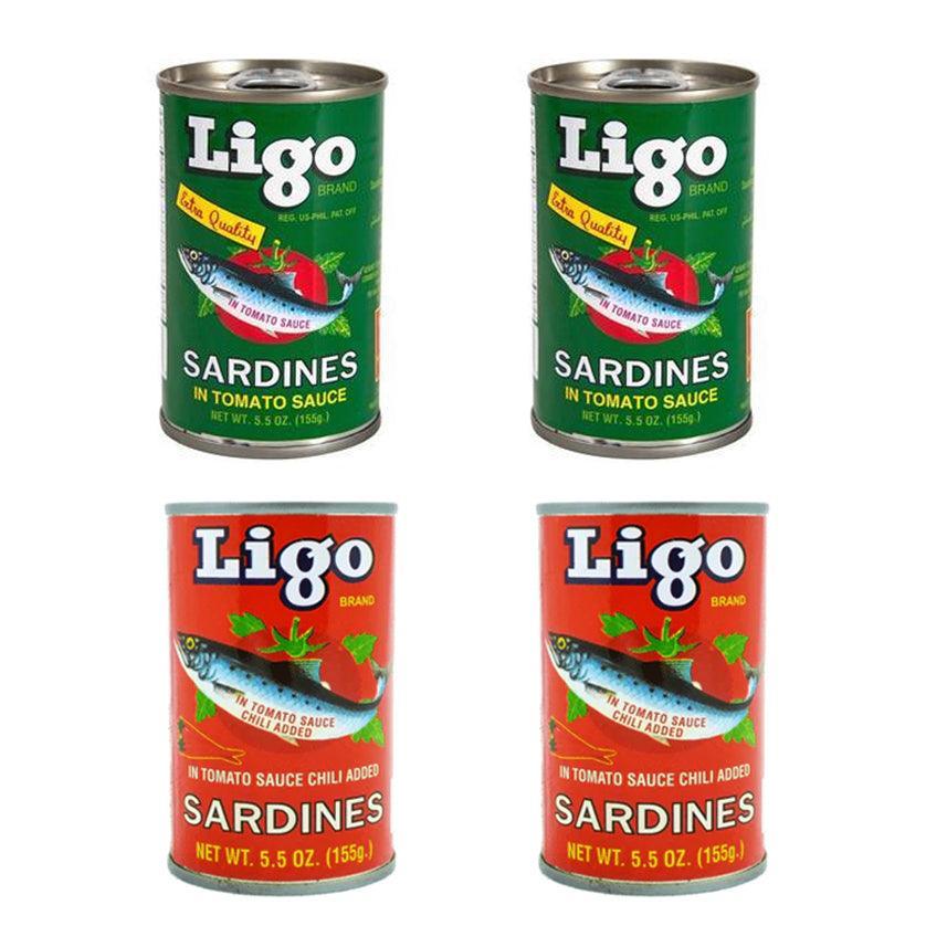 Ligo Red & Green Sardines Sauce 4×155gm(Offer) – Pinoyhyper