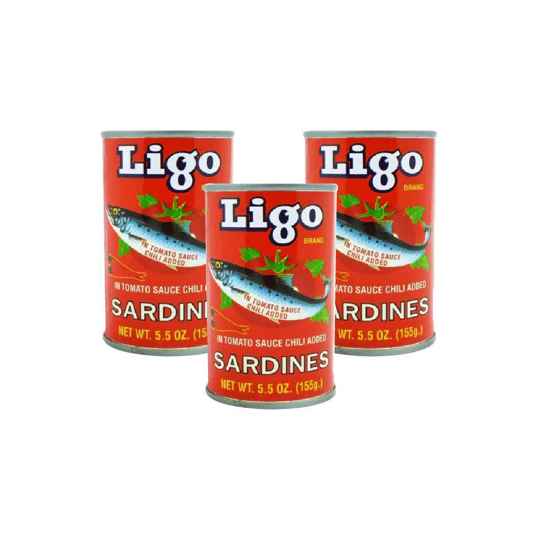 Ligo Red Sardines in TomatoSauce with Chili 155gm x 3 Pcs – Pinoyhyper