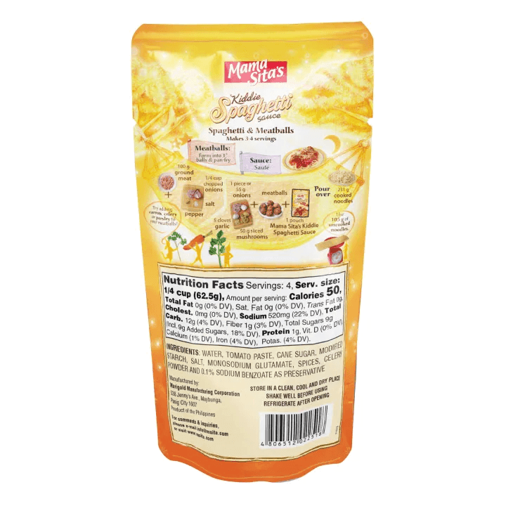 Mama Sita's Kiddie Spaghetti Sauce - 250g – Pinoyhyper